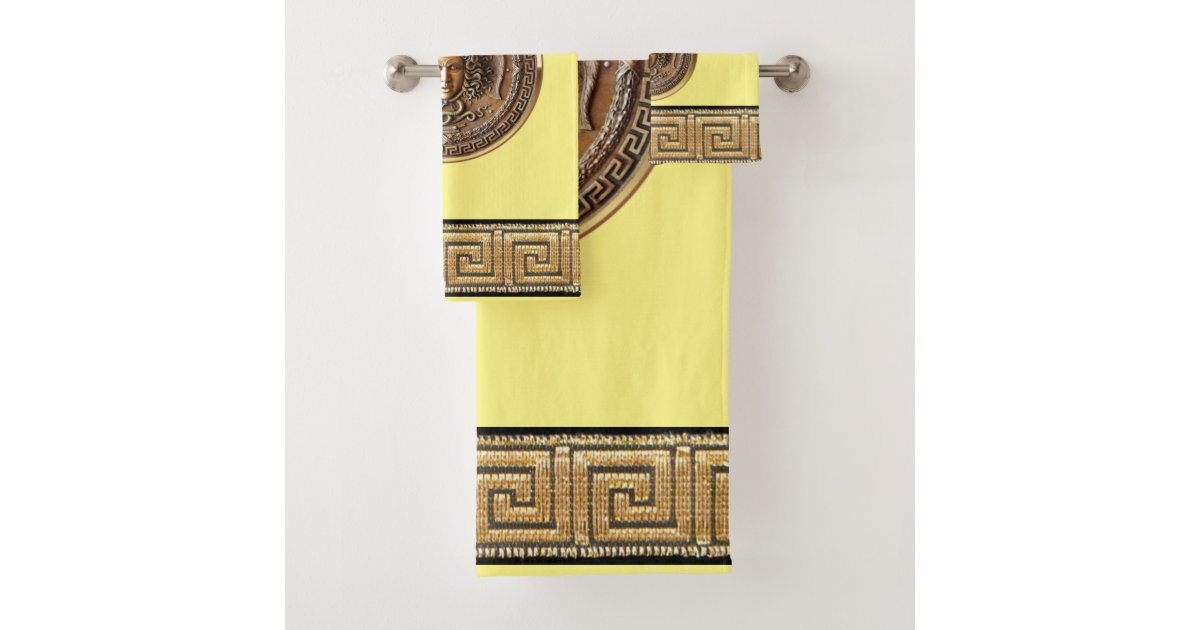 Greek Revival Medusa (Light Lemon) Bath Towel Set | Zazzle