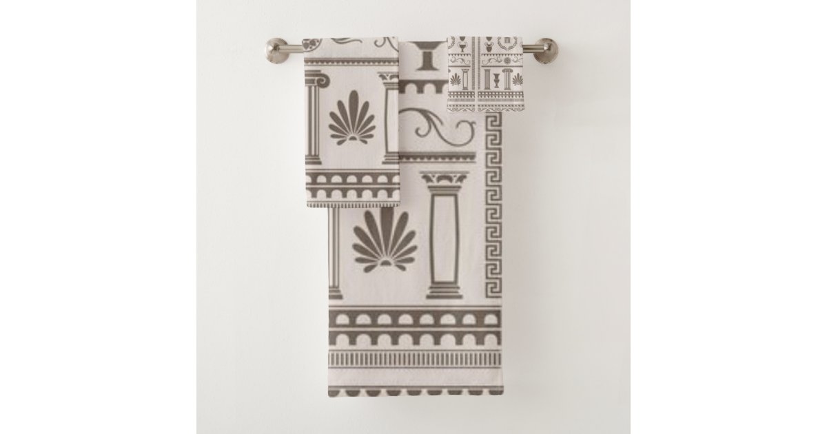Greek Revival Motif Bath Towel Set | Zazzle