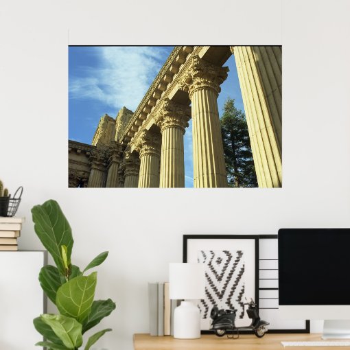 Greek Style Columns at the Palace of Fine Arts Poster | Zazzle