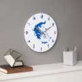 Greek Time - Greek Numerals and the map of Greece Large Clock | Zazzle