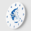 Greek Time - Greek Numerals and the map of Greece Large Clock | Zazzle