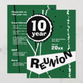 Green 10 Year Class Reunion Invitation | Zazzle
