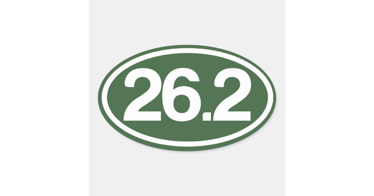 Green 26.2 Sticker (Full Marathon Sticker) | Zazzle