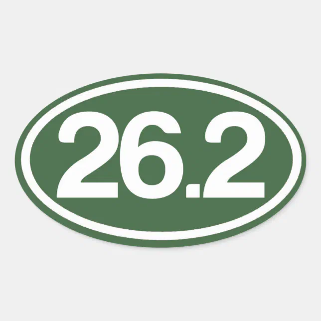 Green 26.2 Sticker (Full Marathon Sticker) | Zazzle