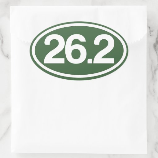 Green 26.2 Sticker (Full Marathon Sticker) | Zazzle