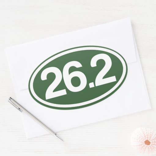 Green 26.2 Sticker (Full Marathon Sticker) | Zazzle