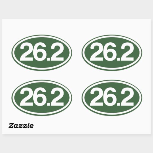 Green 26.2 Sticker (Full Marathon Sticker) | Zazzle