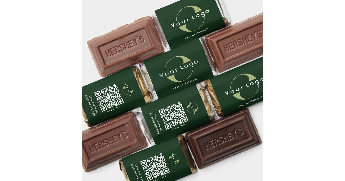 Green 2sided Logo & QR code Business Promotional Hershey's Miniatures ...