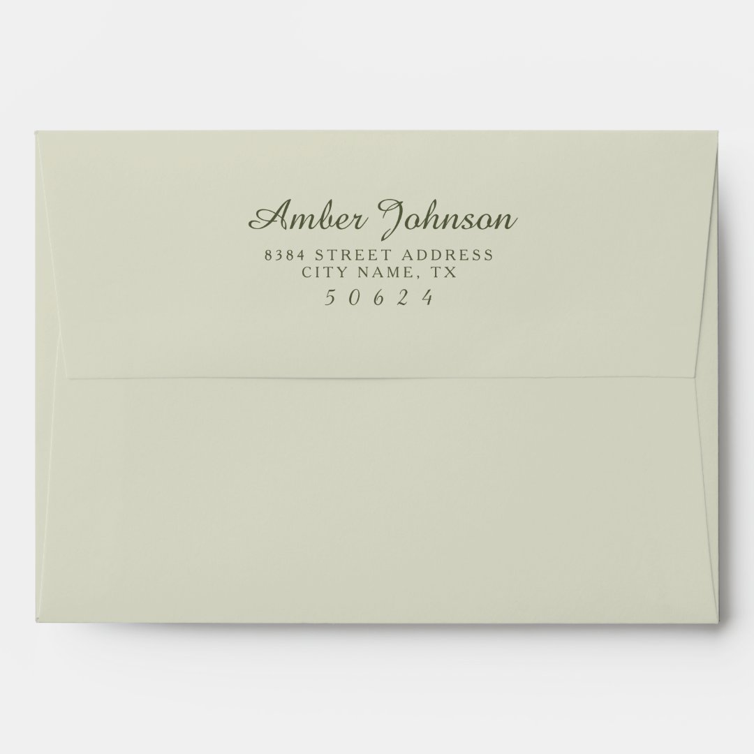 Green 5 x 7 Pre-Addressed Envelopes | Zazzle