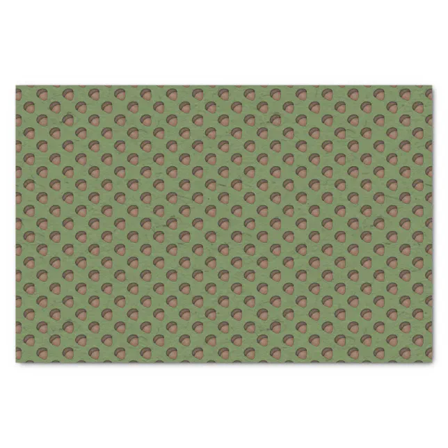 Green Acorn Patterned Tissue Paper | Zazzle