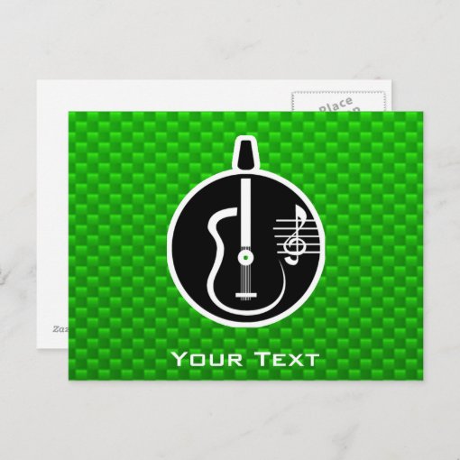 Green Acoustic Guitar Postcard | Zazzle