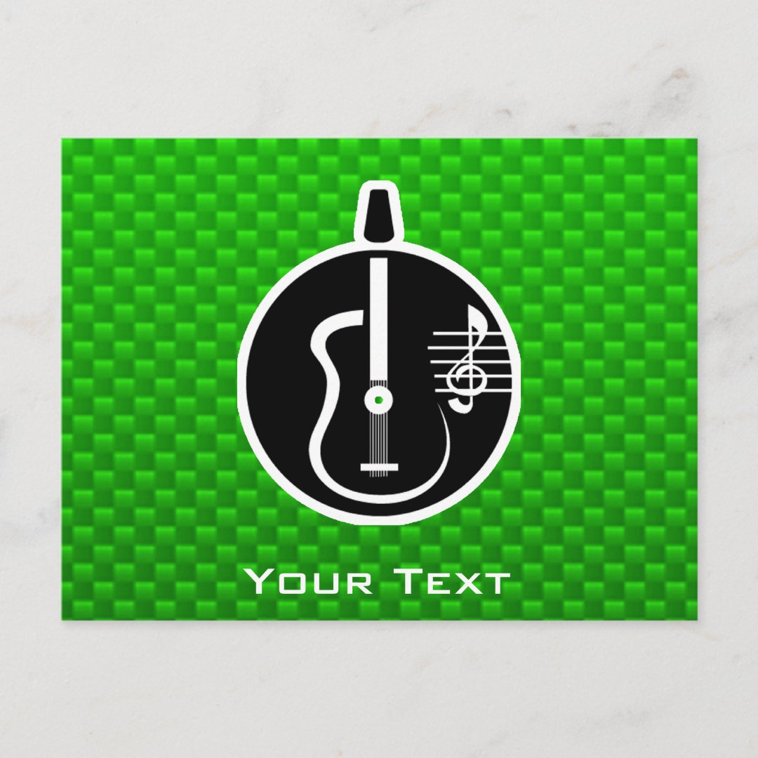 Green Acoustic Guitar Postcard | Zazzle