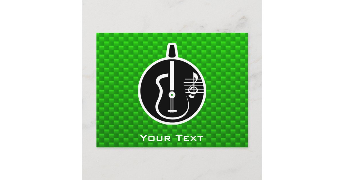 Green Acoustic Guitar Postcard | Zazzle