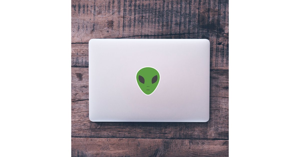 Green Alien Custom-Cut Sticker | Zazzle