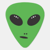 Green Alien Face Guitar Pick Plectrum | Zazzle