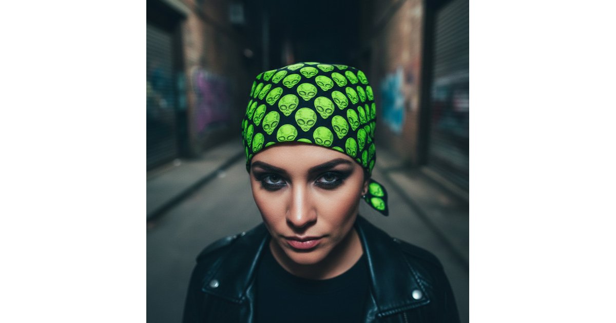 Green Alien Head Bandana | Zazzle