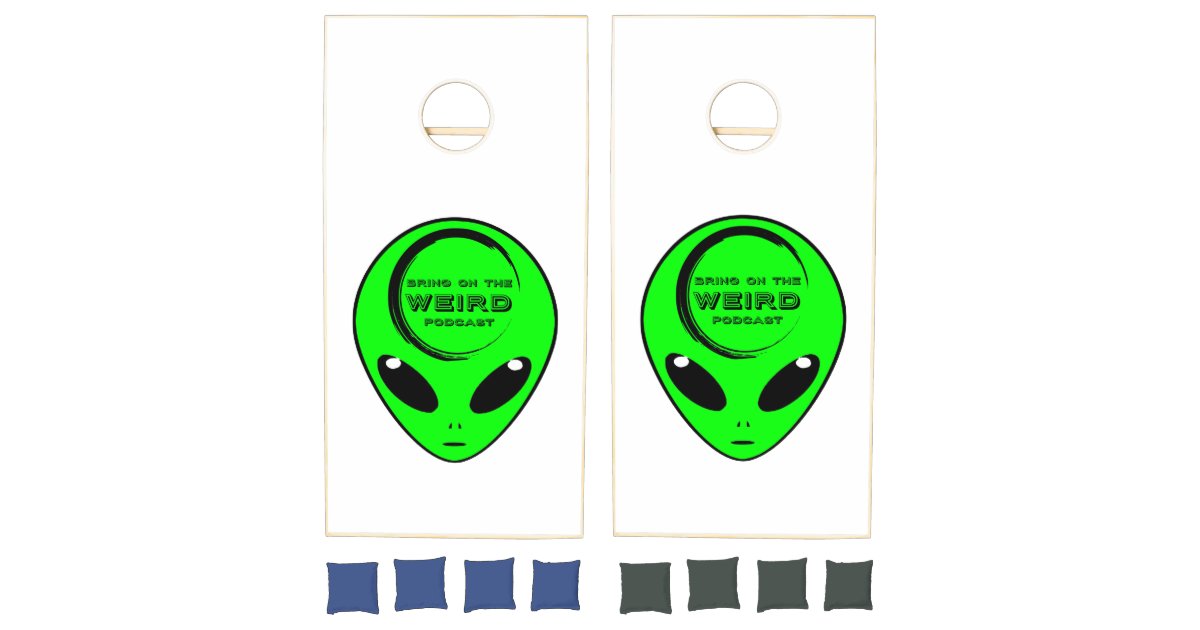 Green Alien Head Cornhole Boards Cornhole Set | Zazzle