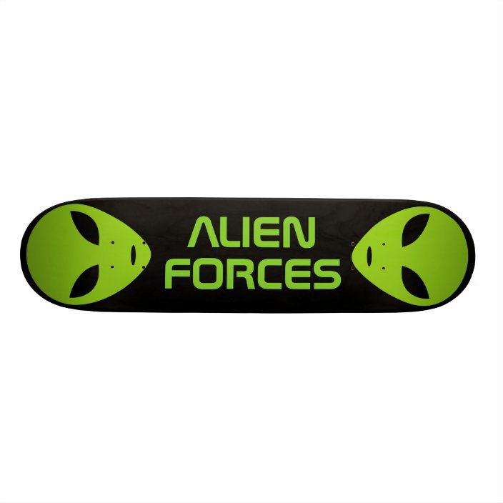 Green alien head logo custom skateboard deck | Zazzle.com