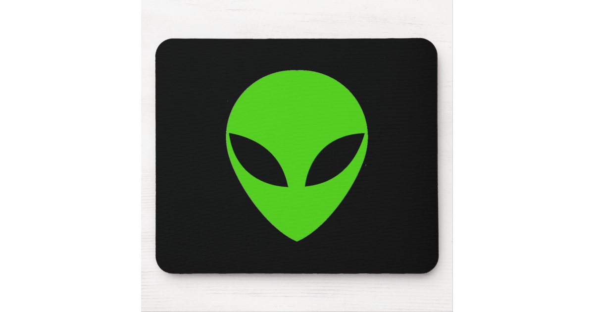 Green Alien Head Mouse Pad | Zazzle