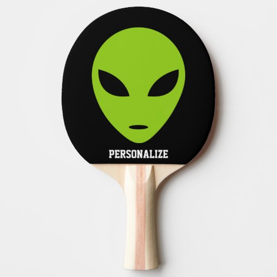 Green alien head ping pong paddle for table tennis | Zazzle.com