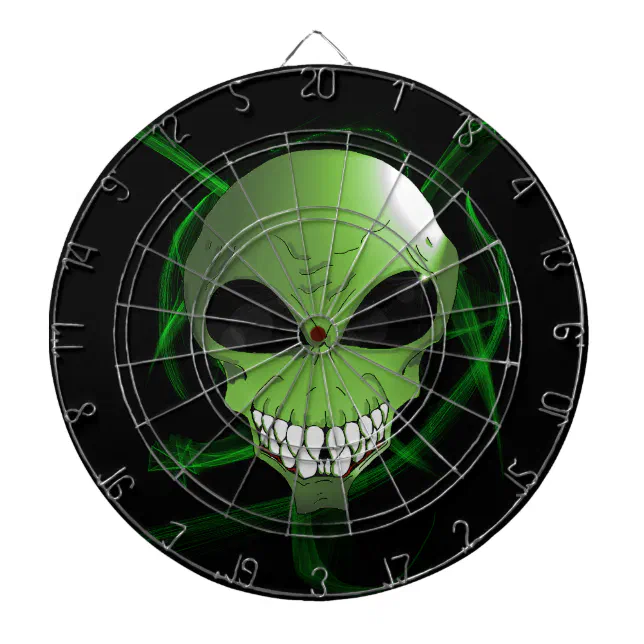 Green alien Metal Cage Dartboard | Zazzle