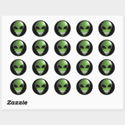 Green Alien Sticker sheet | Zazzle