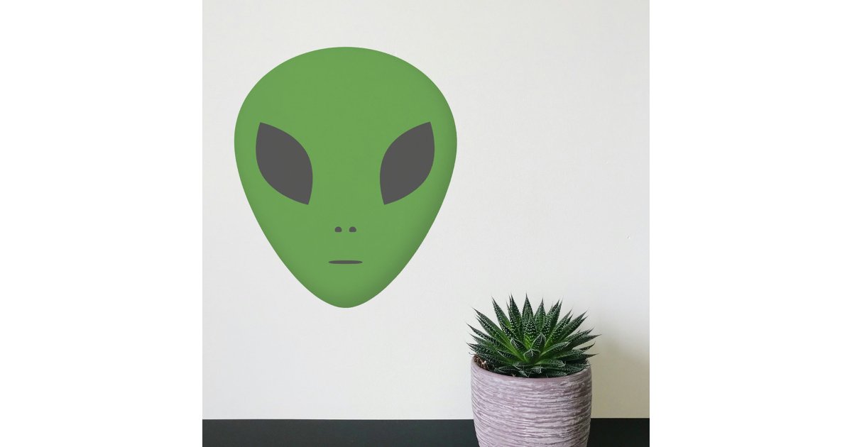 Green Alien Wall Decal | Zazzle