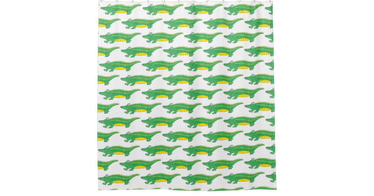 Green Alligator Croc Crocodile Gator Animal Shower Curtain | Zazzle
