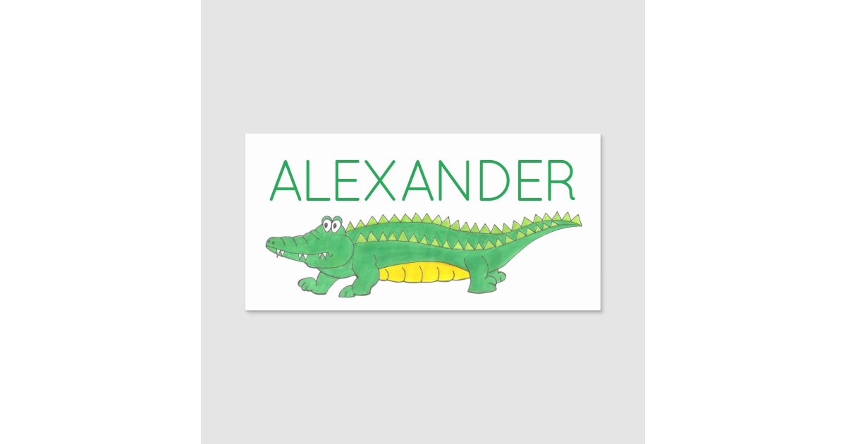 Green Alligator Croc Crocodile Reptile Zoo Animal Name Tag | Zazzle