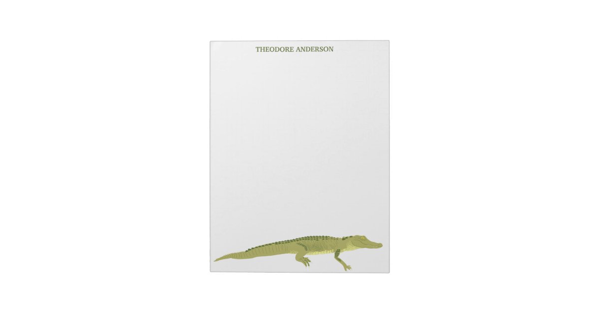 Green Alligator Personalized Writing Paper Notepad | Zazzle