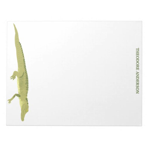 Green Alligator Personalized Writing Paper Notepad | Zazzle