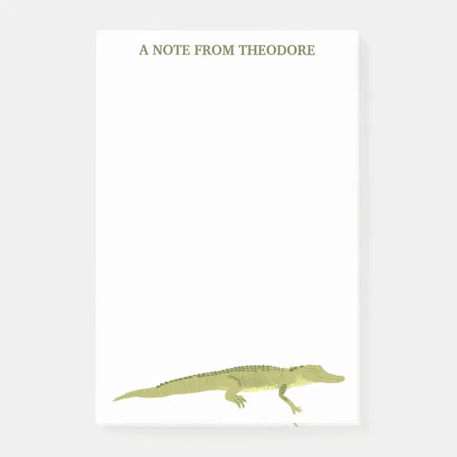 Green Alligator Realistic Graphic Personalized Post-it Notes | Zazzle