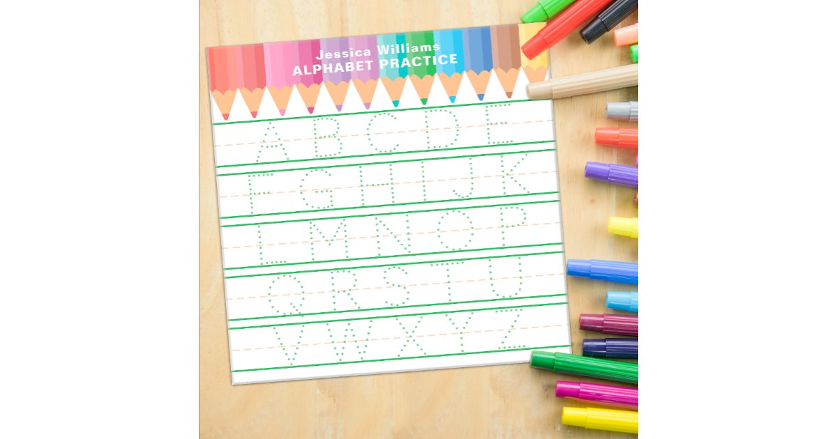 Green Alphabet Tracing Dry Erase Board | Zazzle