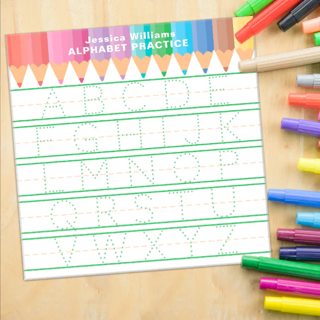 Green Alphabet Tracing Dry Erase Board | Zazzle