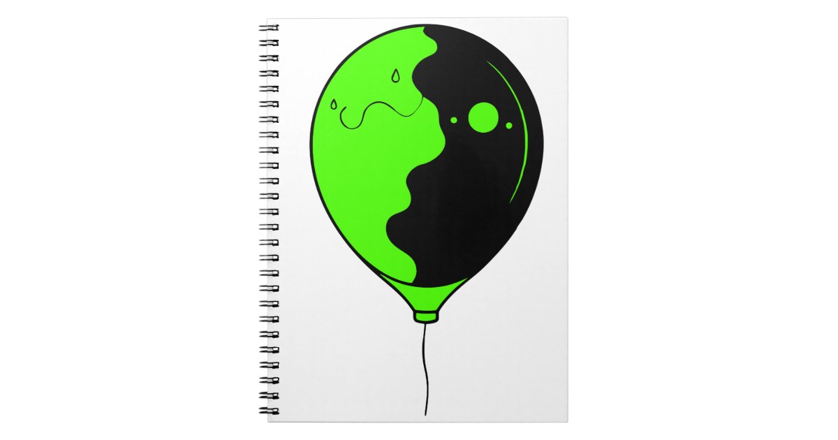 Green and Black Balloon Notebook | Zazzle