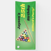 Green and Black Billiards Pool Party Banner | Zazzle
