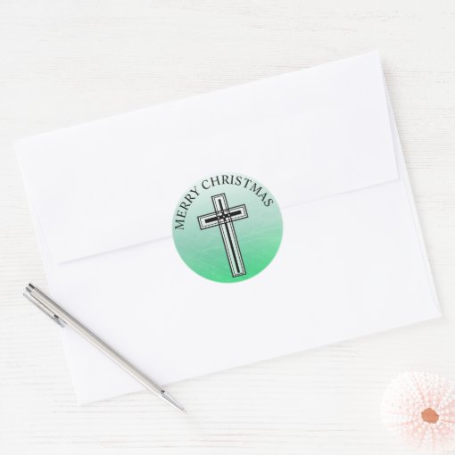 Green and Black Cross Religious Stickers | Zazzle