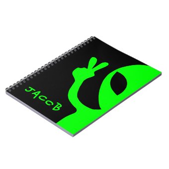 Green and Black Personalized Alien Notebook | Zazzle