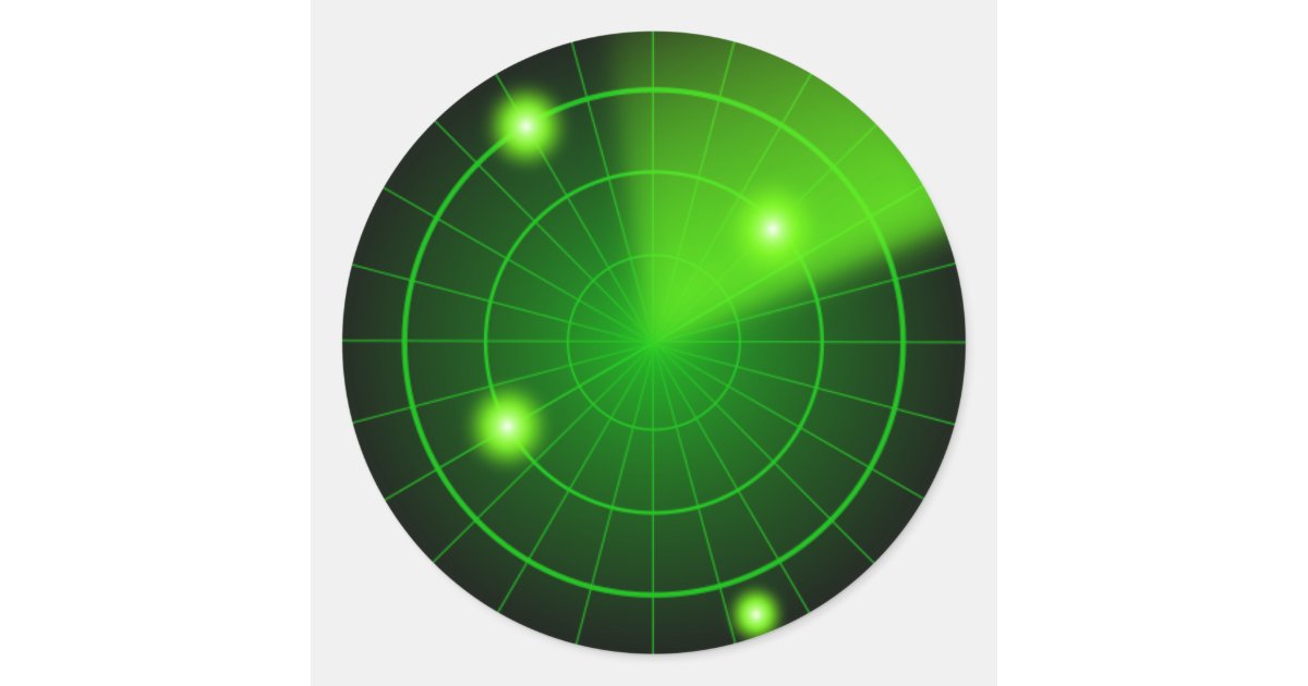 Green and black radar sticker | Zazzle