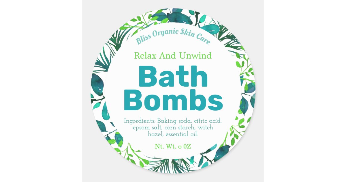 Green And Blue Bath Bomb Labels | Zazzle