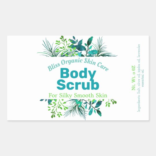 Green And Blue Body Scrub Labels | Zazzle.com