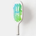 Green and Blue Watercolor Monogram Pickleball Paddle | Zazzle