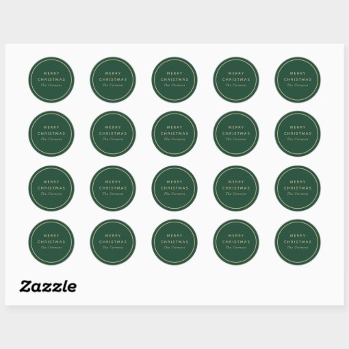 Green and Gold Christmas Classic Round Sticker | Zazzle