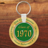 Green and Gold Class Reunion Keychains BULK or ONE | Zazzle