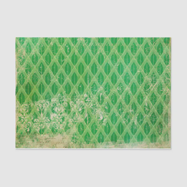 Green and Gold Distressed Art Deco Tissue Paper | Zazzle