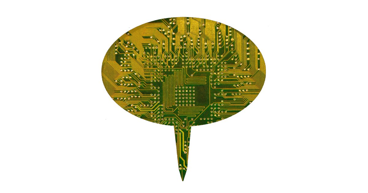 Green and Gold Electronic Computer Circuit Board Cake Topper | Zazzle