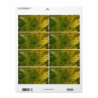 Green and Gold Electronic Computer Circuit Board Label | Zazzle