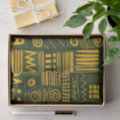 Green and Gold Elegant African Ethnic Pattern Tissue Paper | Zazzle