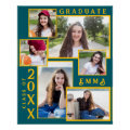 Green and Gold Graduation Announcement Multi Photo Poster | Zazzle