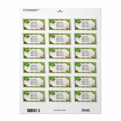 Green and Gold Grauation Address Labels | Zazzle